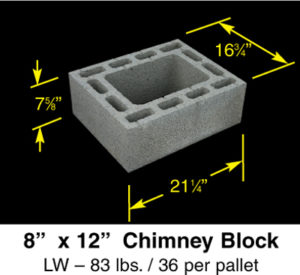 8″ x 12″ Chimney Block