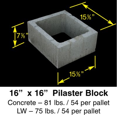 16 x16 Pilaster Block